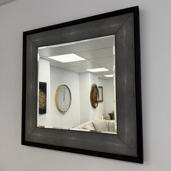 Kyoto Oak and Shagreen Square Mirror - Ex Display - Fellini Home Ltd