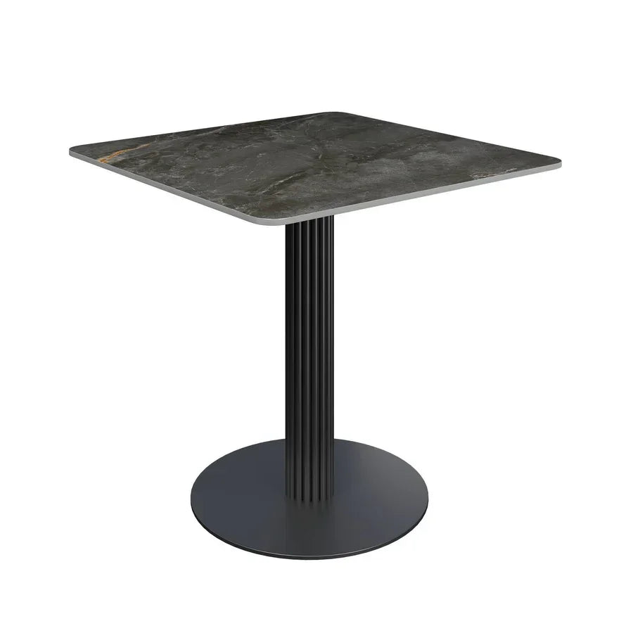 Torelli Cartier 80cm Square Gloss Grey Ceramic Dining Table – Fellini Home
